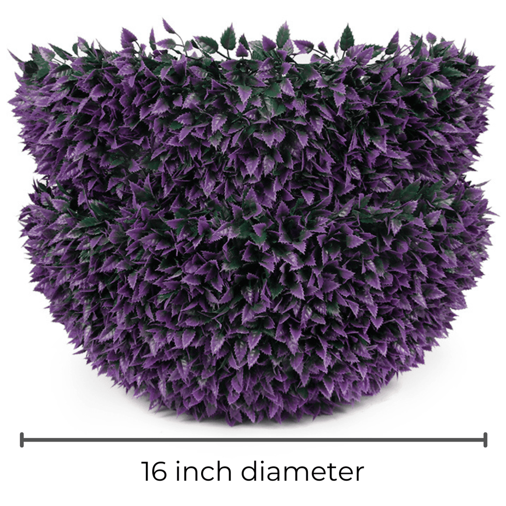 16” Pair of Large - Jagged Purple Leaf Topiary Balls – 365 Curb Appeal