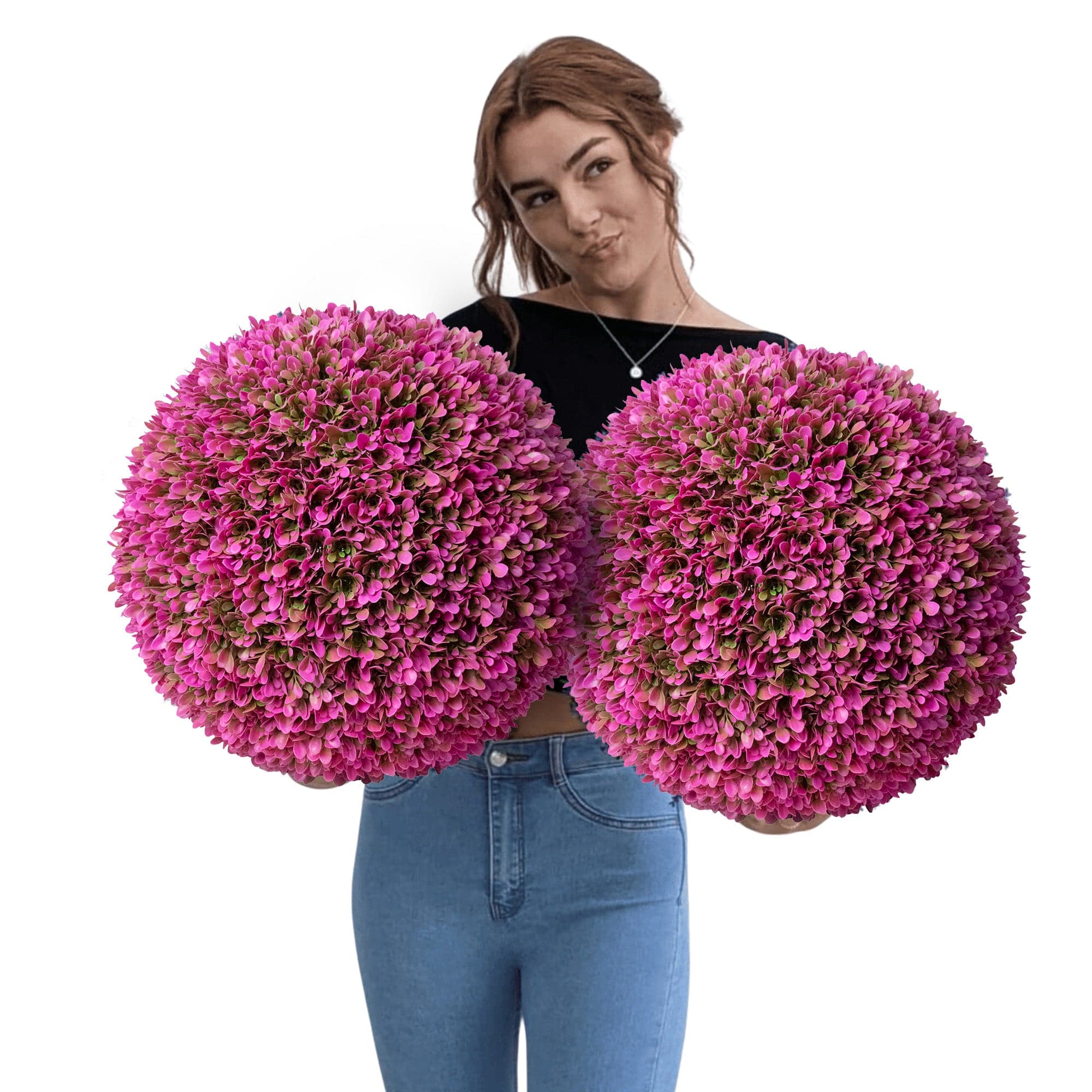 16" size large - Set of 2 Large Pink Topiary Balls – 365 Curb Appeal
