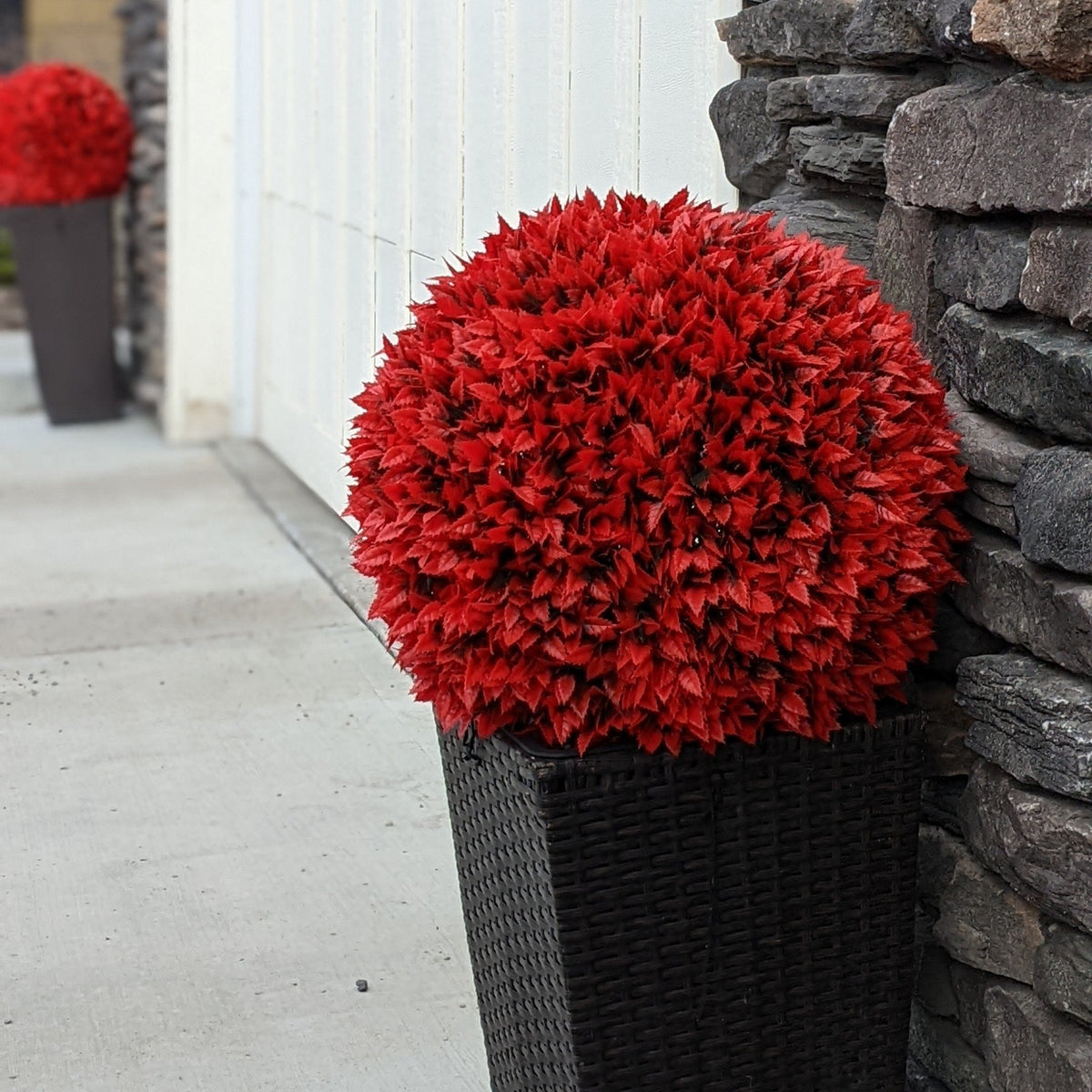 16" size large - Set of 2 Large Burning Bush Topiary Balls – 365 Curb ...
